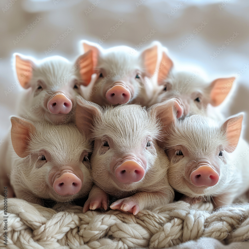 The most beautiful group of little pigs in the world, with soft and ...