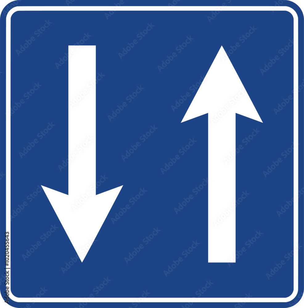 Two way street, Information signs, Road signs in Turkey. Standard ...