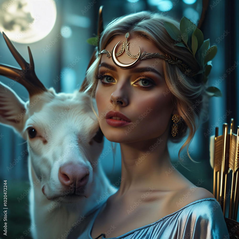 Artemis or Diana Greek goddess of hunt, wilderness, nature, vegetation ...