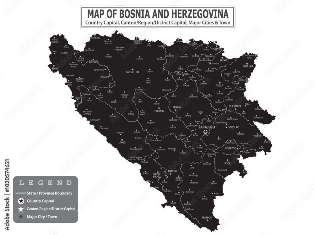 European Country Geography Political map. Political map of country with ...
