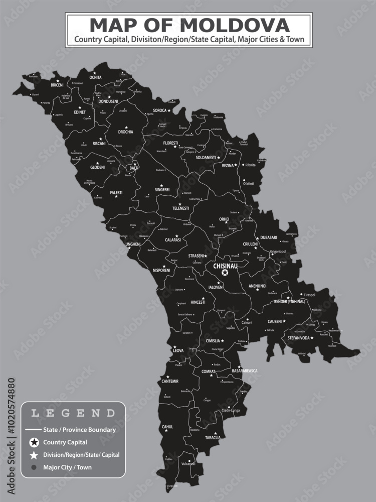 European Country Geography Political map. Political map of country with ...