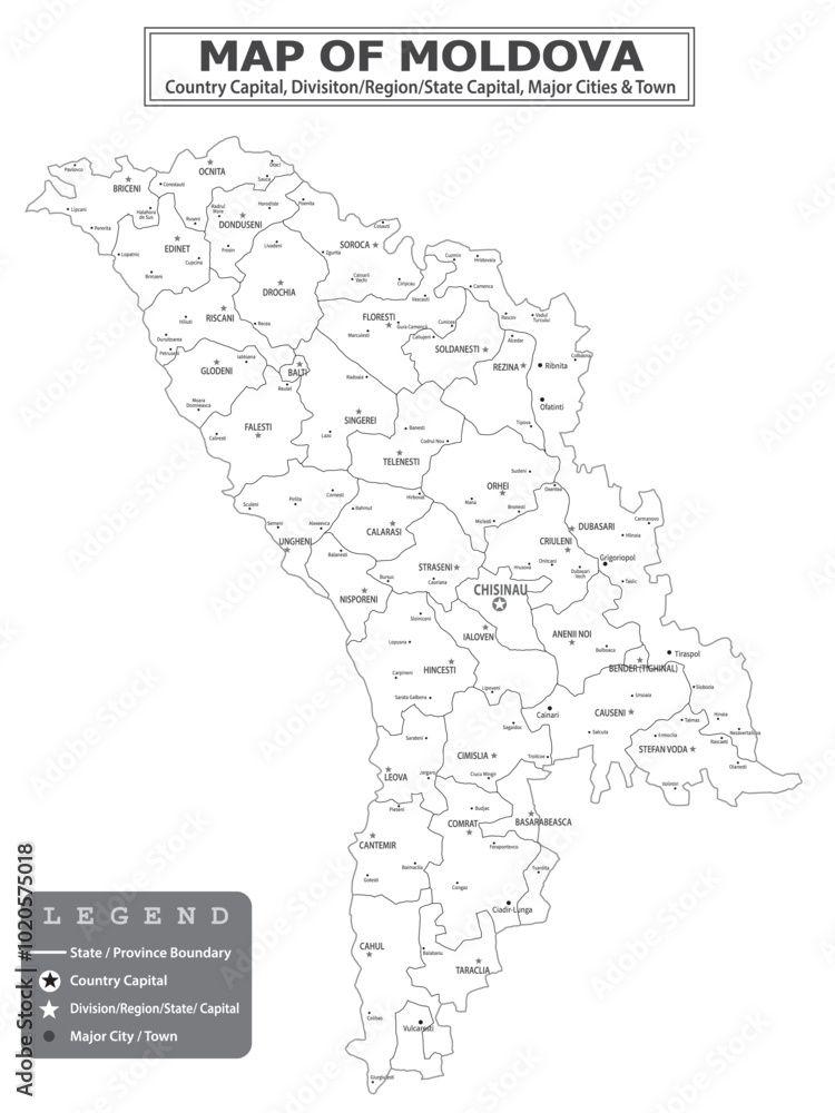 European Country Geography Political map. Political map of country with ...
