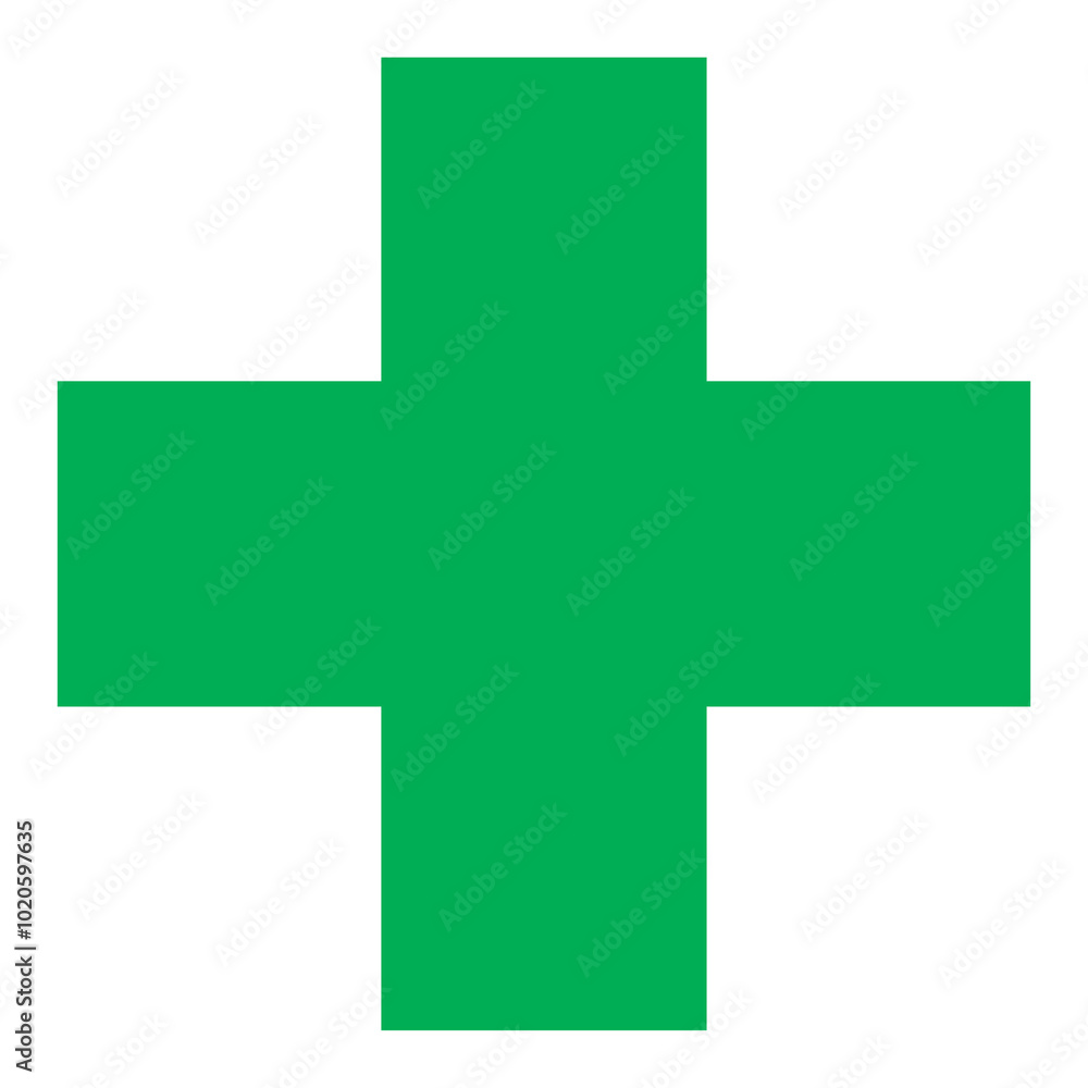 Medical cross png sticker symbol, green plus sign clipart Stock ...