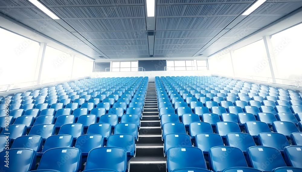 Blue empty sport stadium arena seats Stock Photo | Adobe Stock
