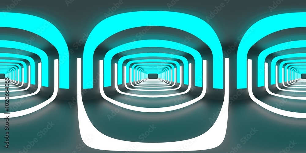 8K HDRI map, tunnel for rendering cars with neon lights Stock ...
