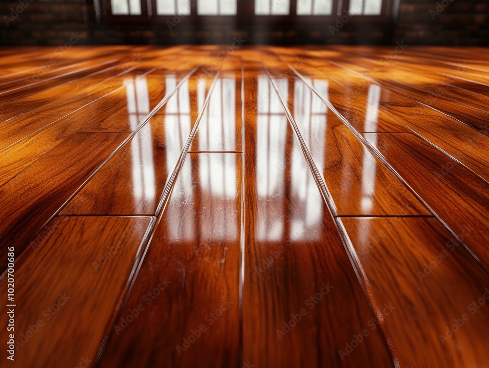 Dark Wood Floor Background, Polished, Reflective Surface, Perfect for ...