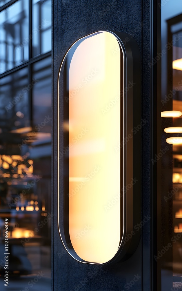 Blank oval store signage design mockup isolated, plastic badge clear ...