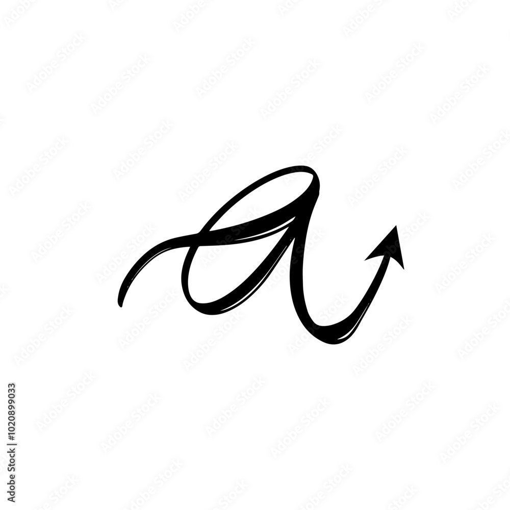 initial letter a handwriting unique logo black Stock Vector | Adobe Stock