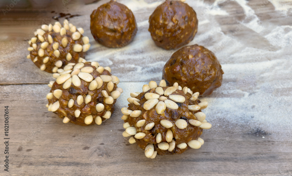 pani de saba or pan'e saba typical Sardinian dessert decorated with ...