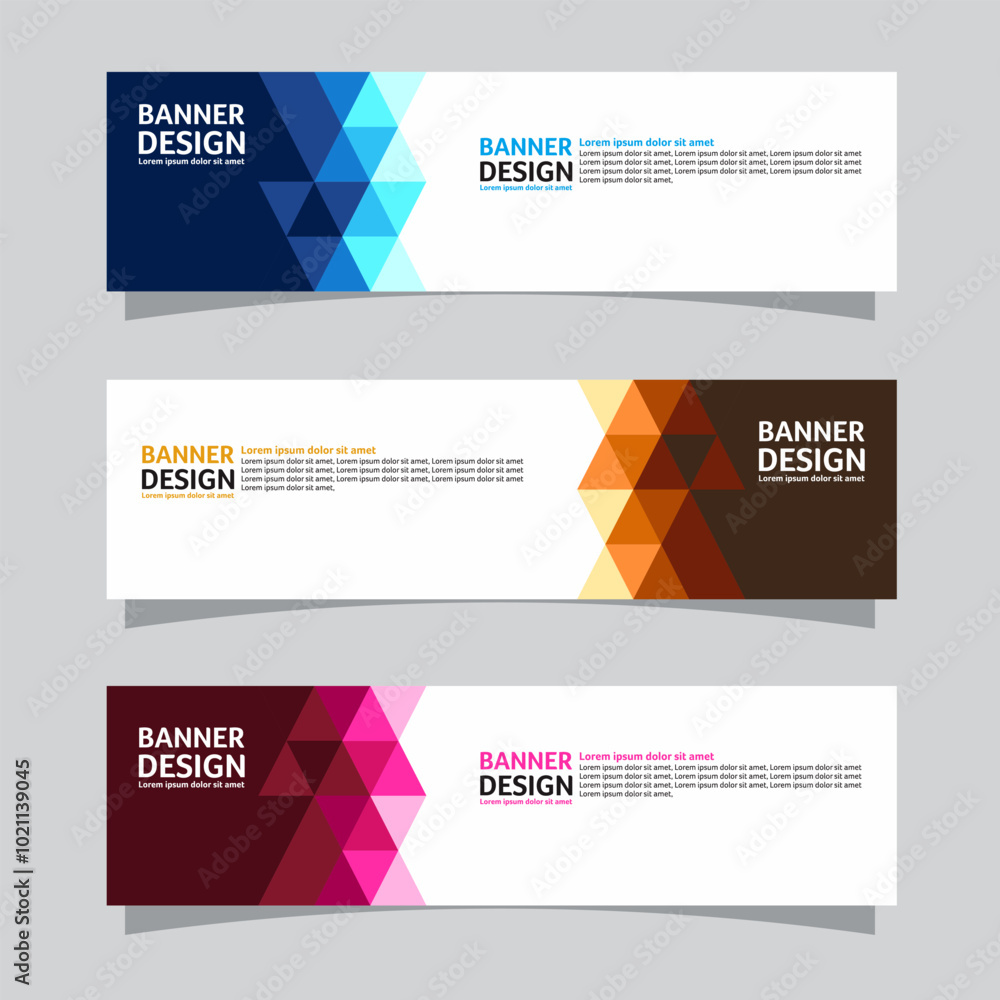 Vector set of landscape banner background design concept. Colorful ...