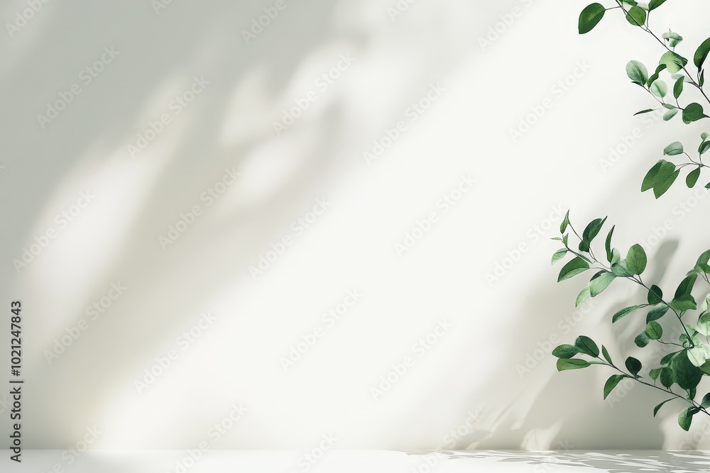 Clean Background for Online Meetings with Greenery Stock Photo | Adobe ...