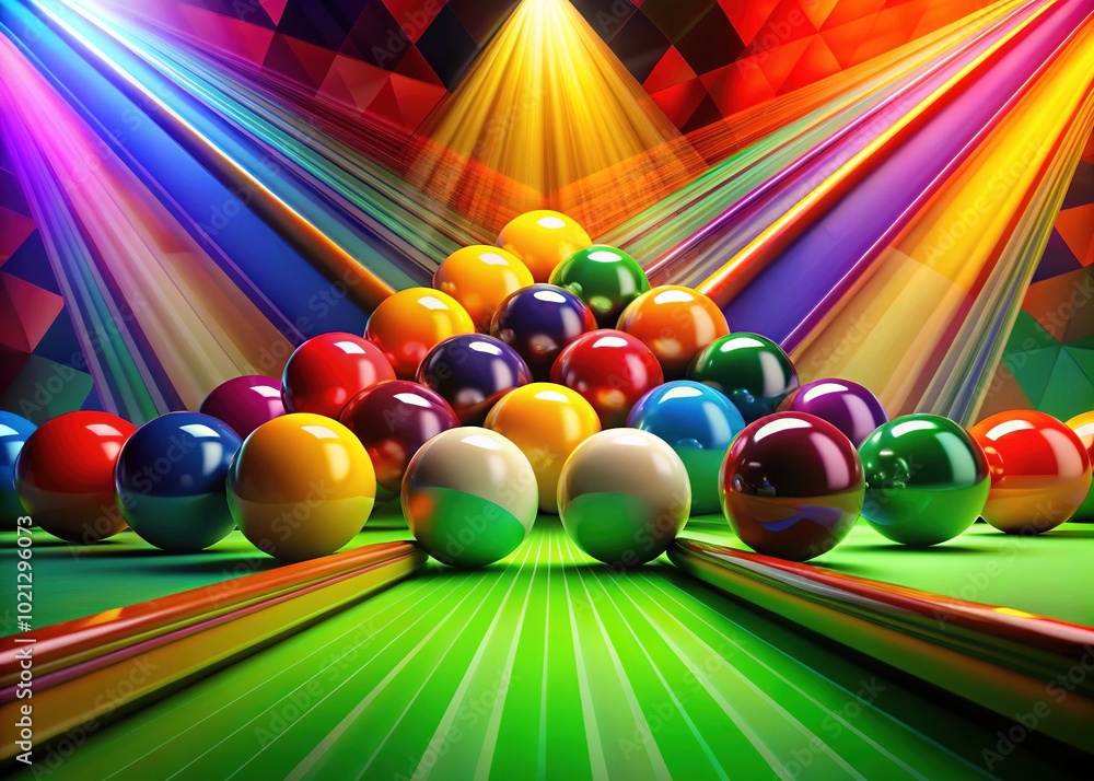 An abstract snooker background featuring lively patterns and shapes ...