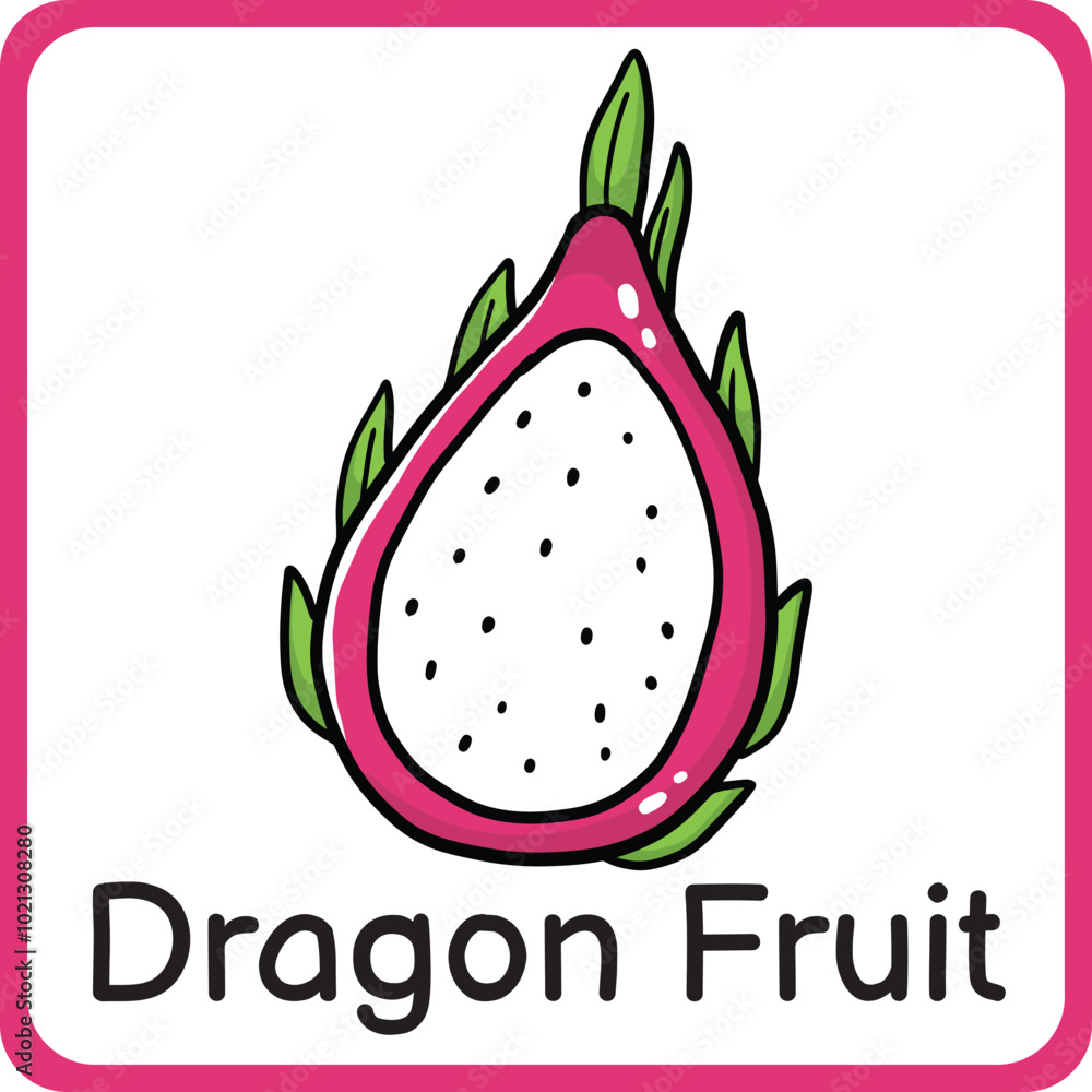 Printable dragon fruit flashcards for kids. Study and learning fruits ...