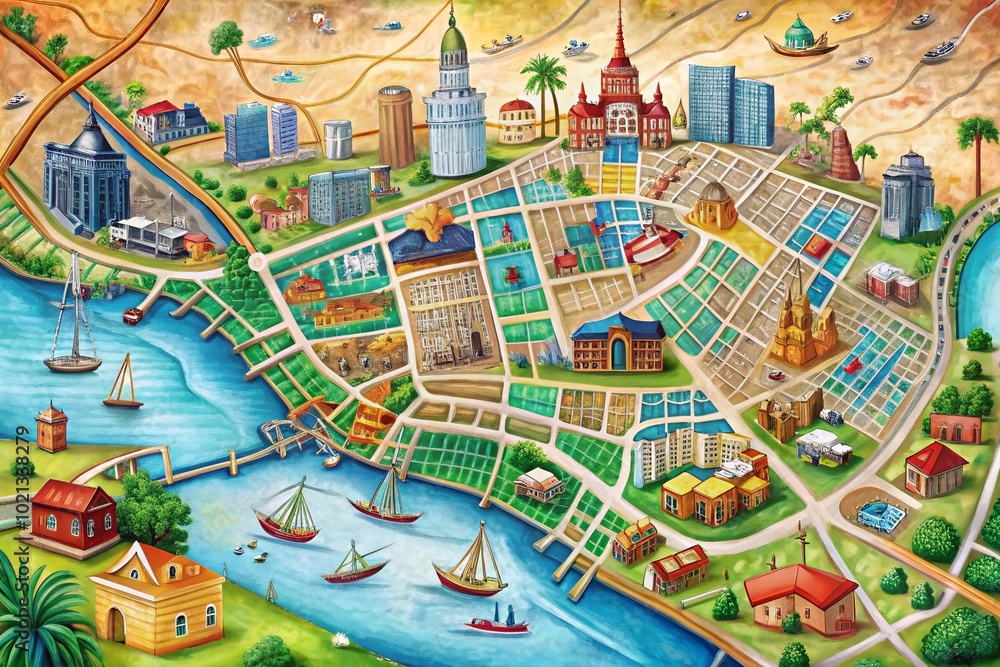 Detailed Map of New Orleans Highlighting Various Neighborhoods and ...