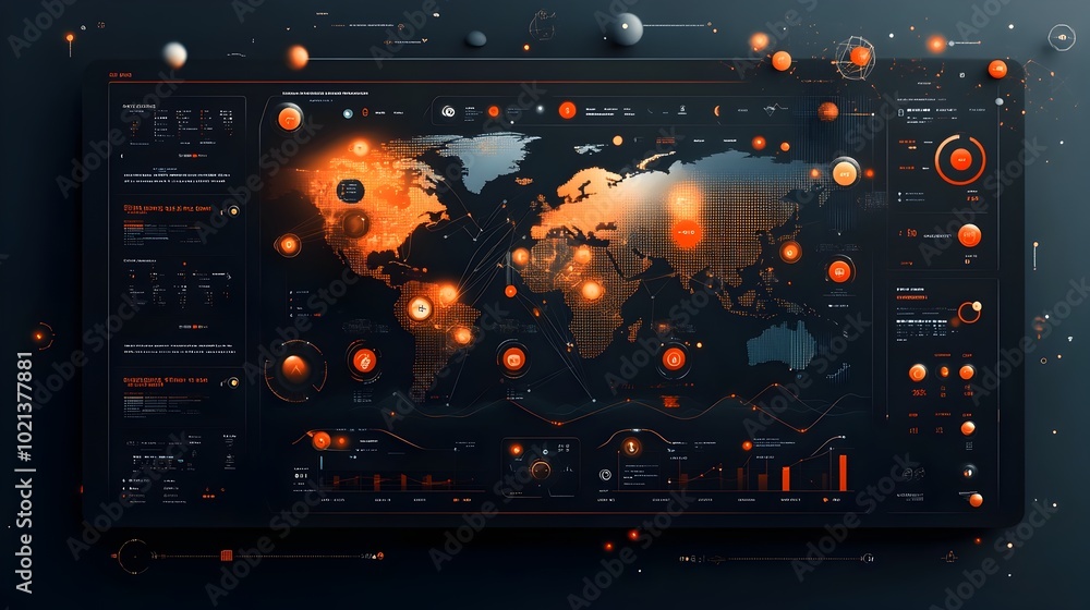 Comprehensive logistics dashboard showcasing global trade route ...