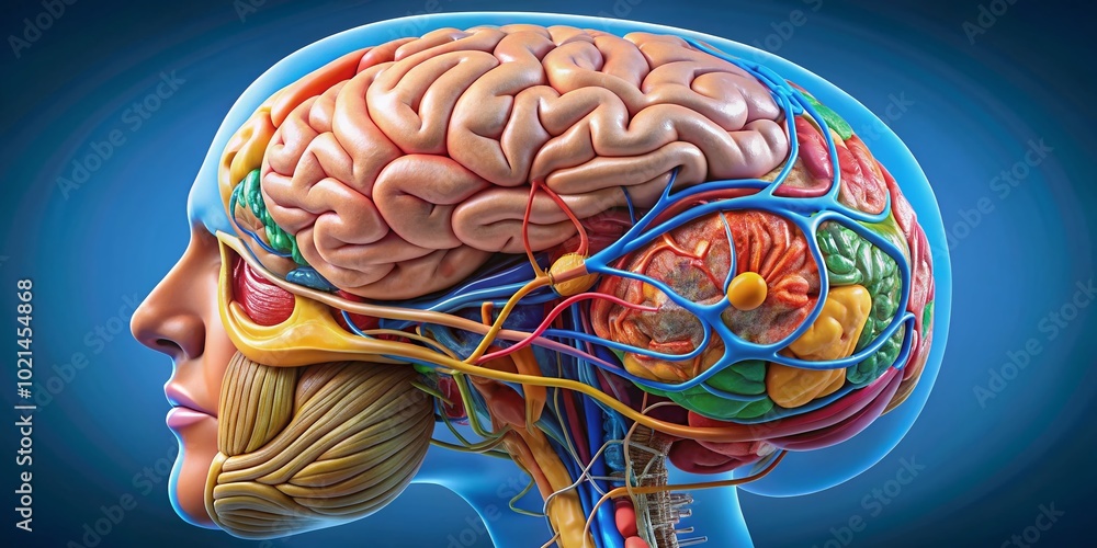 Labeled Sagittal View of the Human Brain Anatomy for Educational and ...