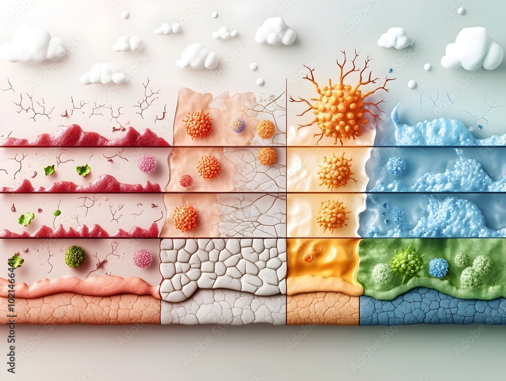 Detailed Medical of the Progression of Skin Cancer Showcasing the ...