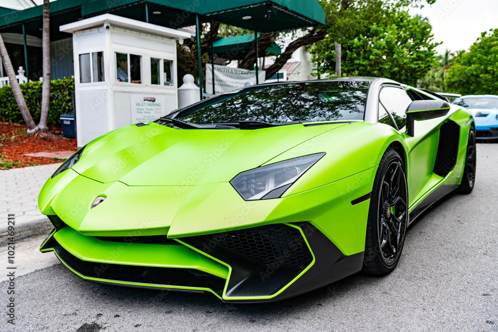Miami Beach, Florida USA - June 9, 2024: 2023 L2022 Lamborghini ...