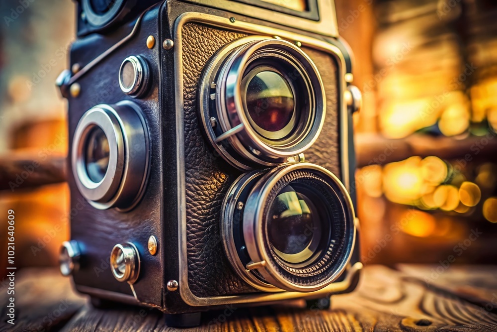 Vintage Digital Twin-Lens Reflex Camera with Retro Design and Modern ...