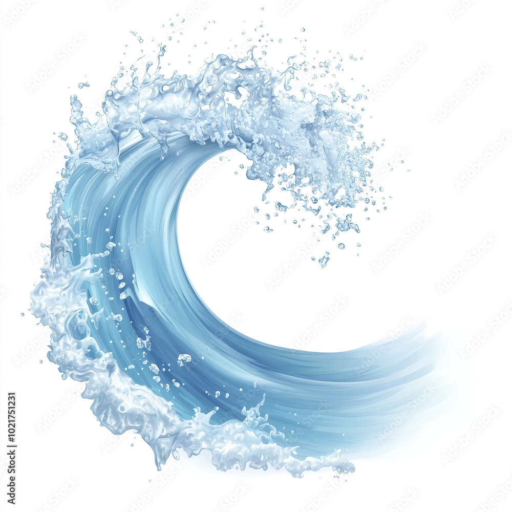 Realistic water splash isolated wave-style on a transparent background ...