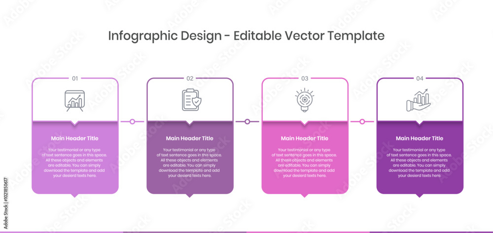four step Infographics Design Template, Chart diagram, Graph, Pie chart ...