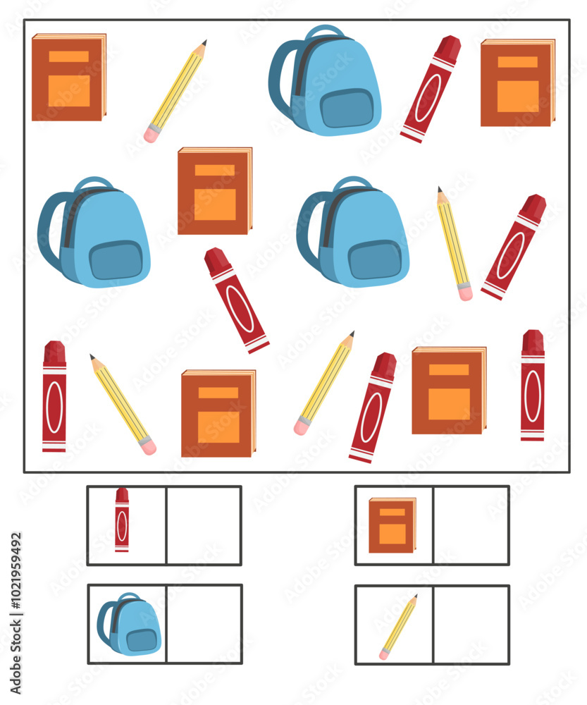 Vector de Stock I can spy worksheet for kids, how many printable for ...
