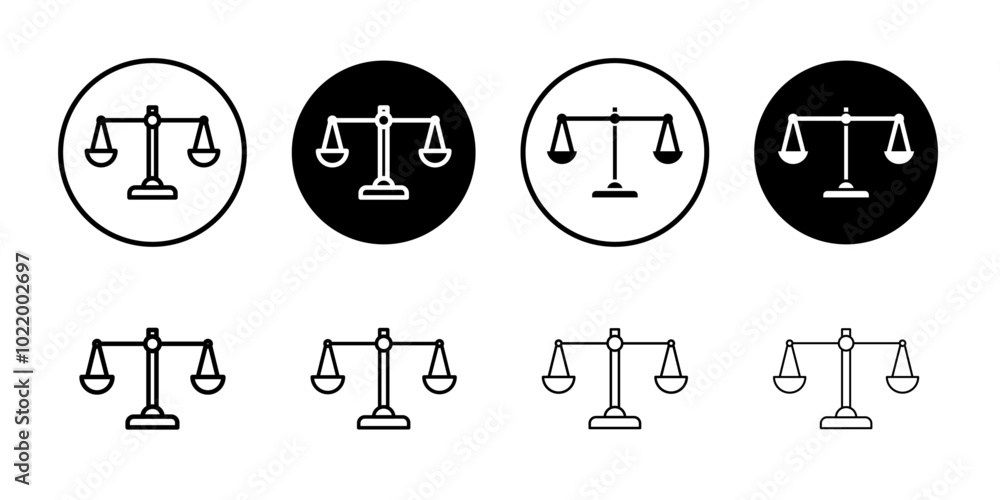 Scale icon Black and white outline vector Stock Vector | Adobe Stock