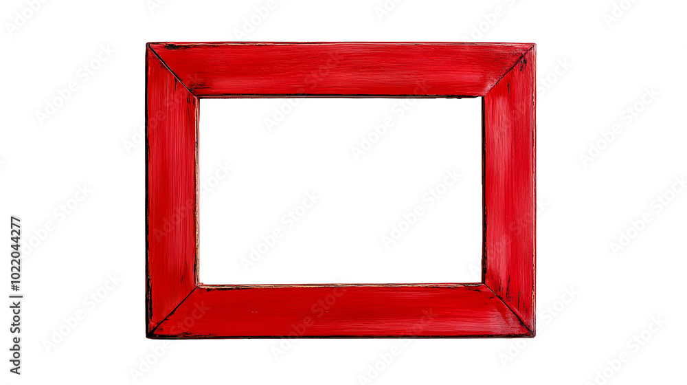 red color wooden photo frame background ,on a transparent background ...