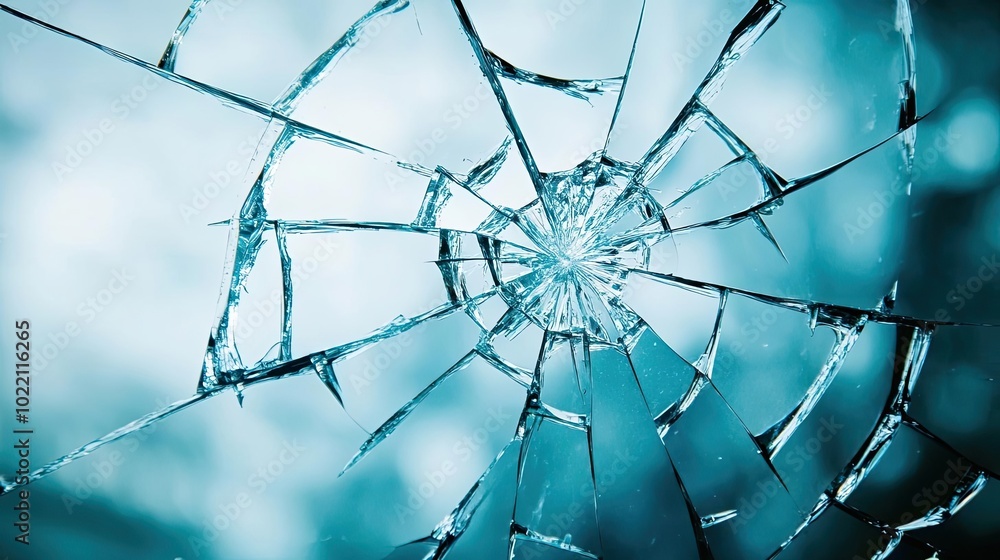 Dynamic shattered glass texture background with chaotic cracks and ...
