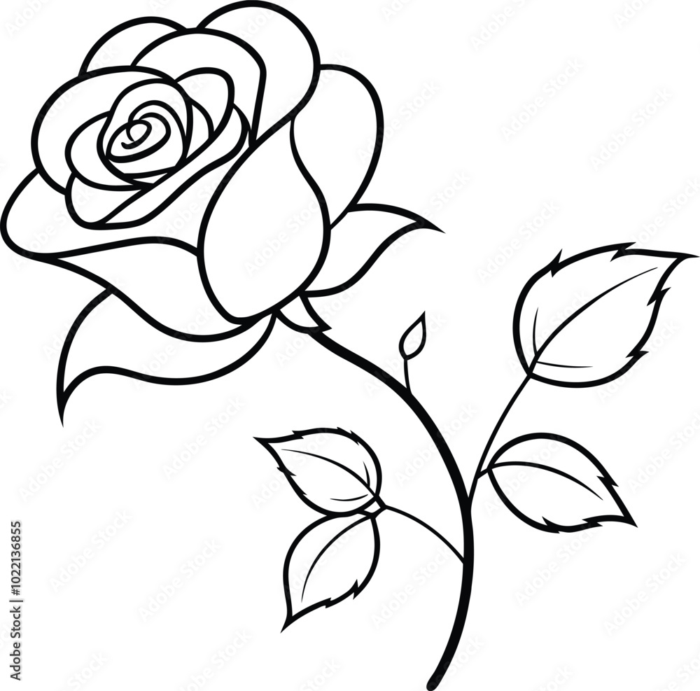 Rose with Thorns Weaving Plant, Corner Pattern Element lustration ...