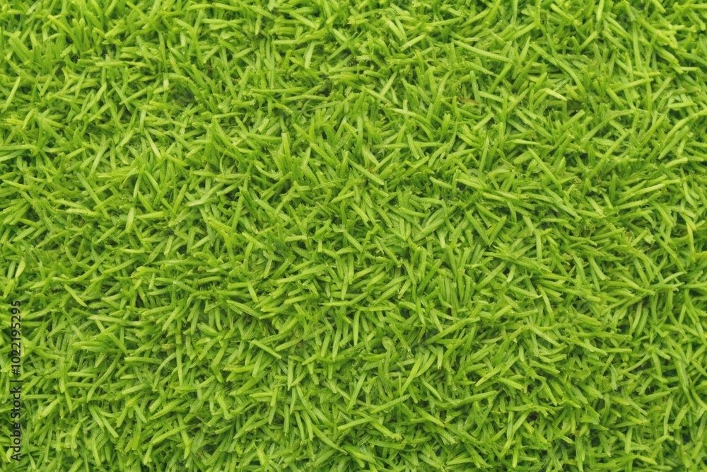 Vibrant lime green grass lawn with intricate blades and subtle shading ...