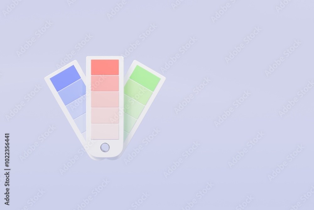 3D Color Palette Guide icon on isolated purple background. Painter tool ...