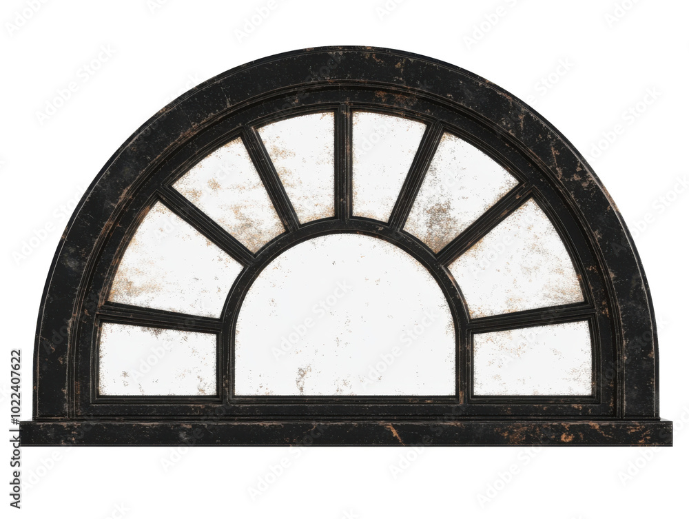 Large arched black window for architectural design and restoration ...