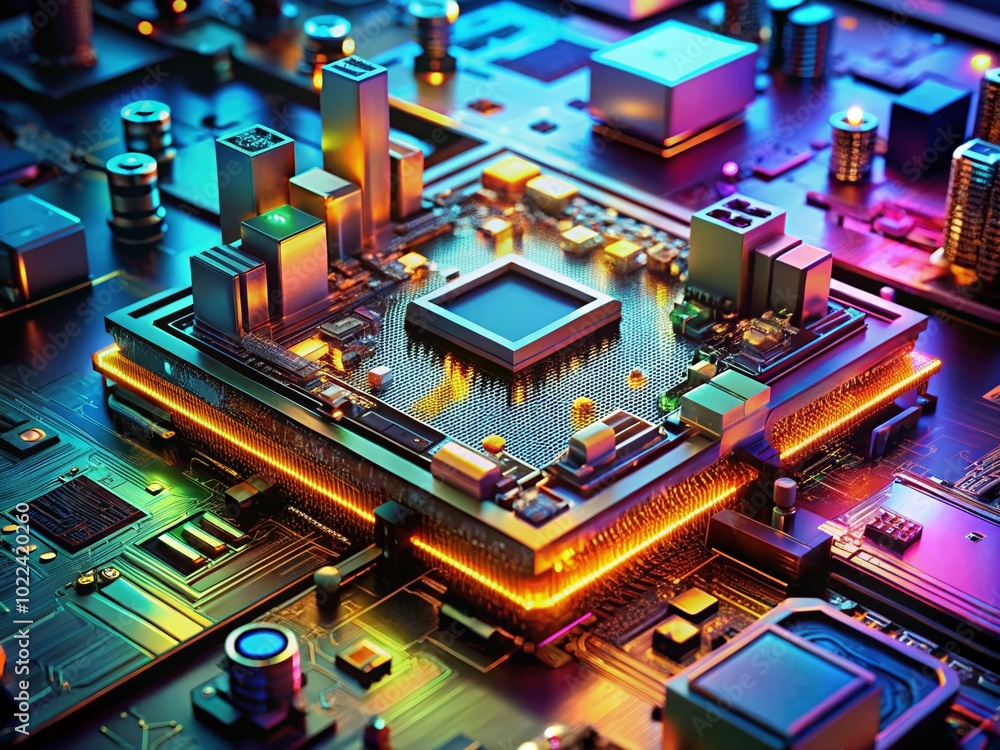 Futuristic 3D Motherboard Design with Artificial Intelligence Elements ...