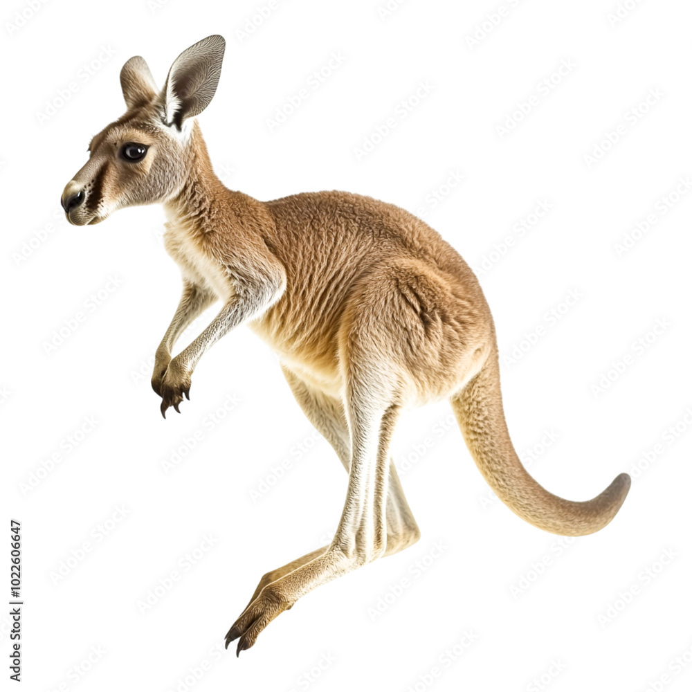Kangaroo in a dynamic pose showing agility and grace Stock Illustration ...