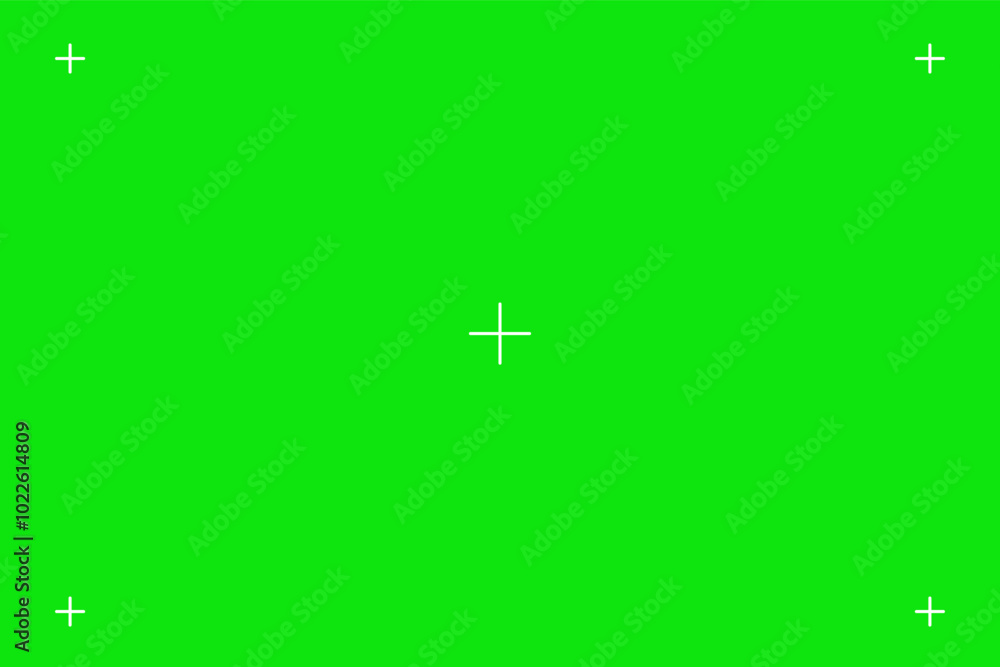 Green screen chroma key background, viewfinder camera frame, video film ...