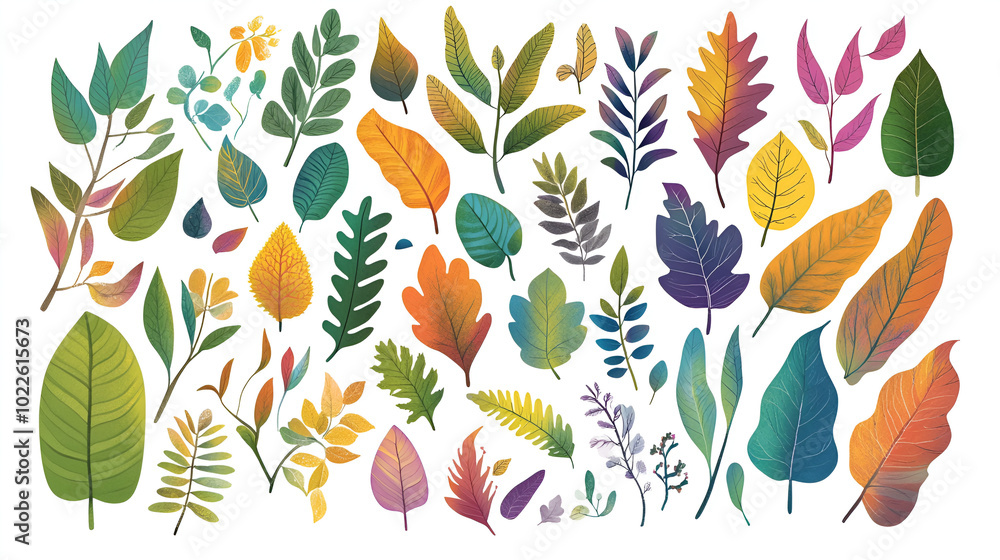 Discover a vibrant leaf clip art collection designed for creative ...