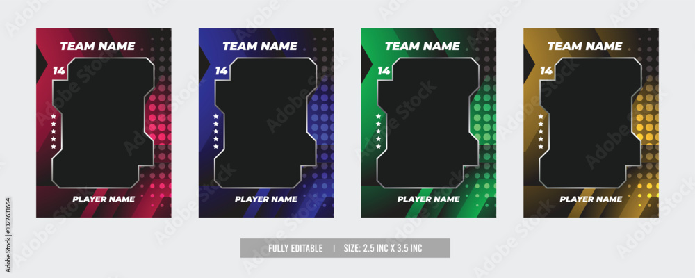 sports trading card, player photo frame template, game trading card for ...