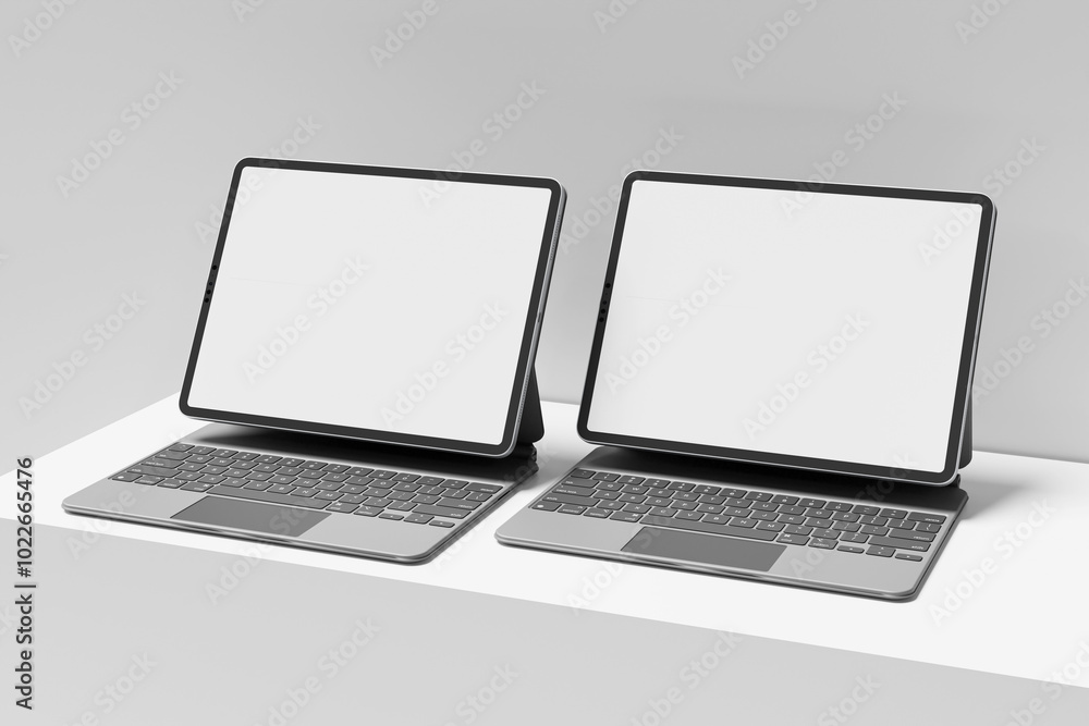Tablet with blank white screen for mockup Stock Illustration | Adobe Stock