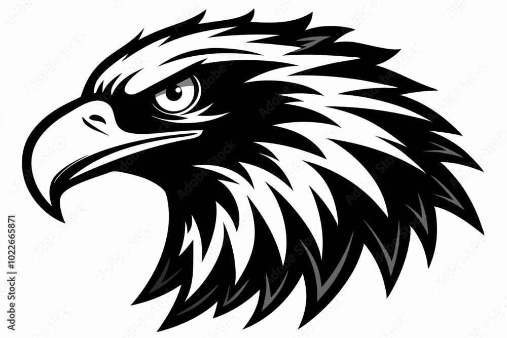 eagle head vector silhouette, hawk head silhouette vector Stock Vector ...