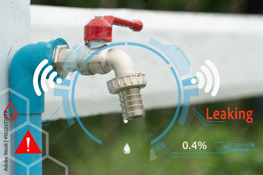 Water leak sensor alert , smart water sensor can automatically shut off ...