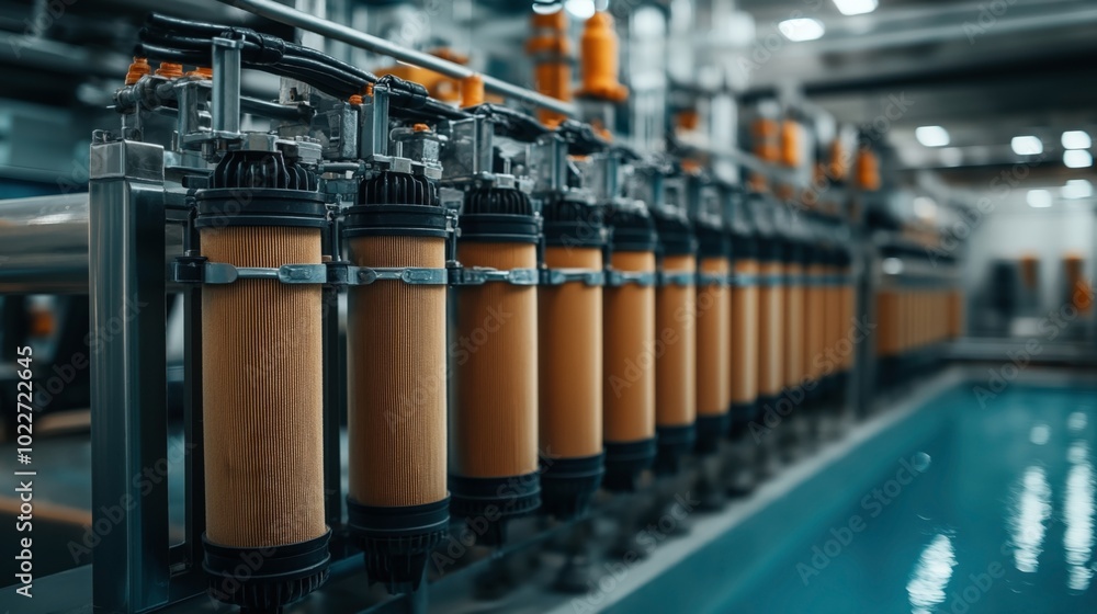 Industrial water filtration system with multiple cylindrical filters ...