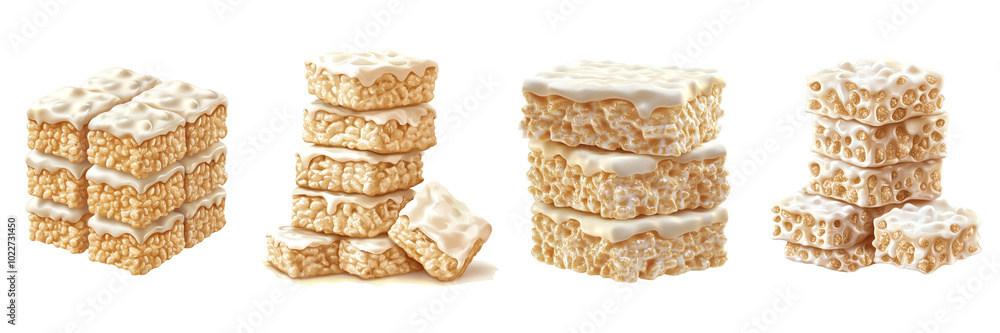 stack of Rice Krispie treats isolated on transparent png background ...