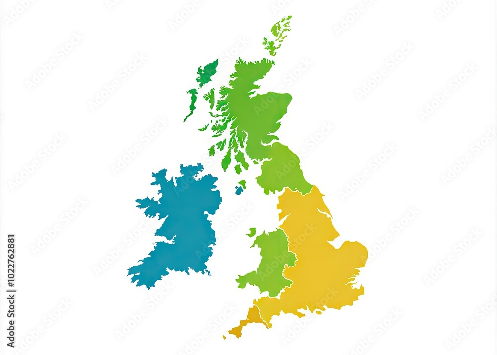 Simple Vector Map of the United Kingdom with Clean Lines and Minimalist ...