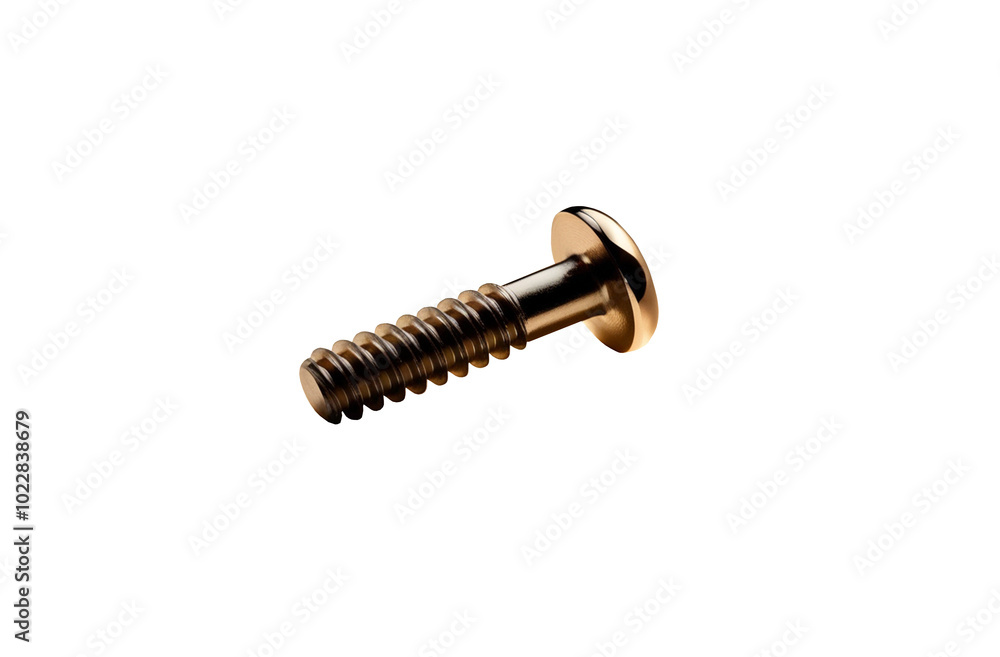 Bronze industrial screw isolated on transparent background. A Png image ...
