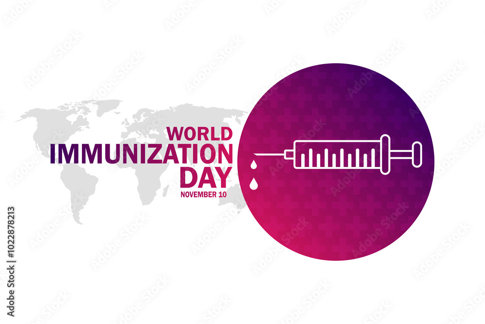 World Immunization Day wallpaper with shapes and typography, banner ...