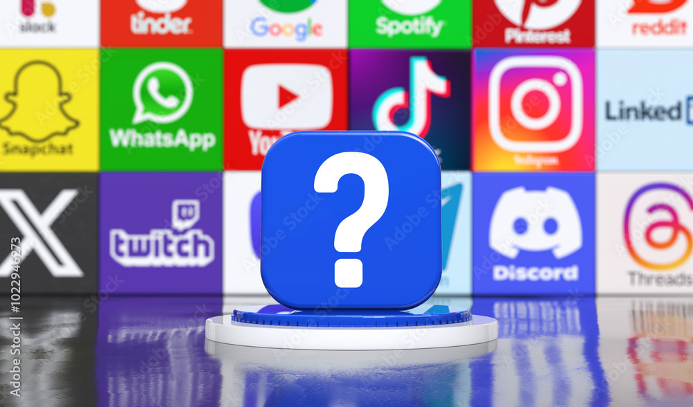 Social Media, question Mark and Social Media Logos Visual Presentation ...