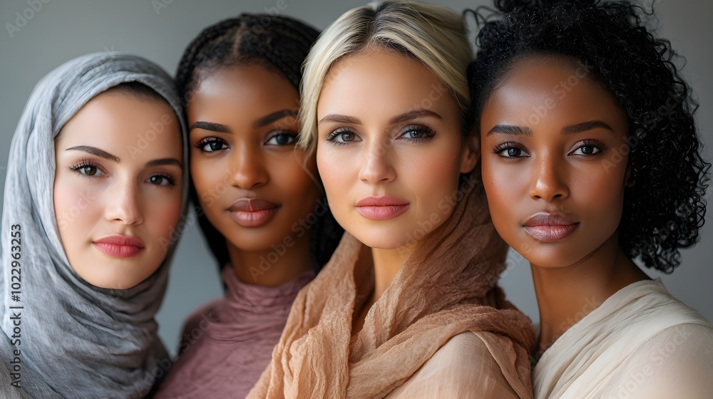 Multicultural women standing together, representing unity and strength ...