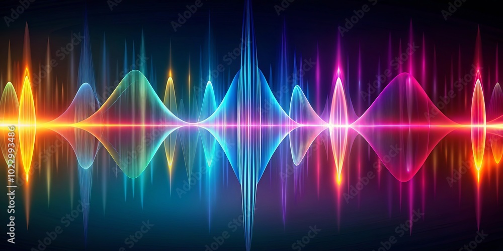 Cutting-edge digital sound wave vector design, tailored for avant-garde ...
