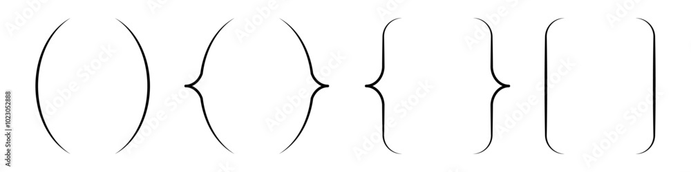 Text brackets, braces, quote, text box icons set Stock Vector | Adobe Stock